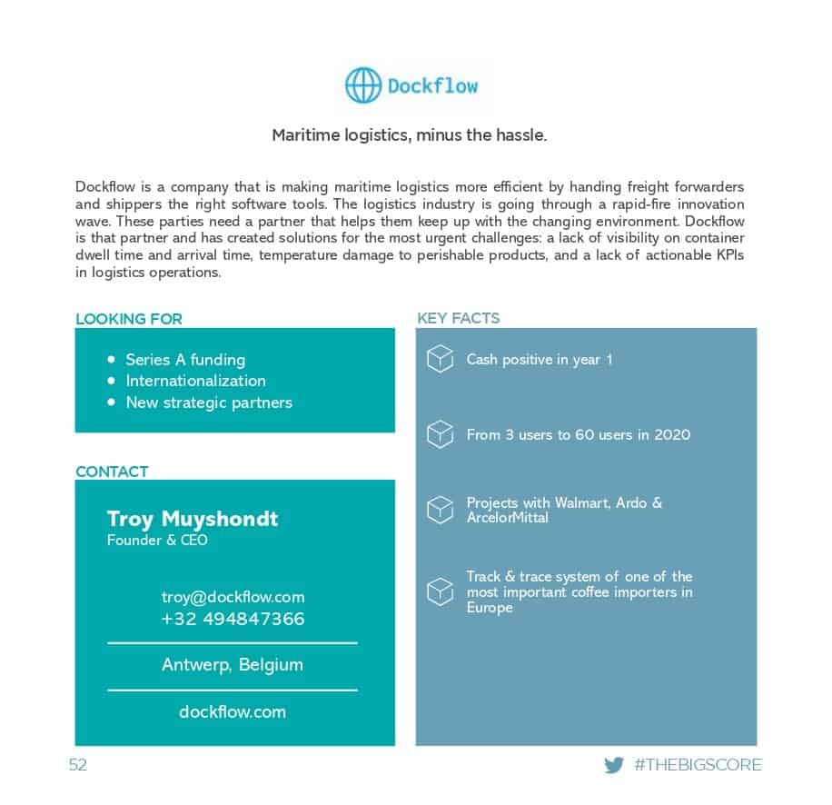 [Video] Dockflow among best Belgian start-ups at The Big Score | Dockflow